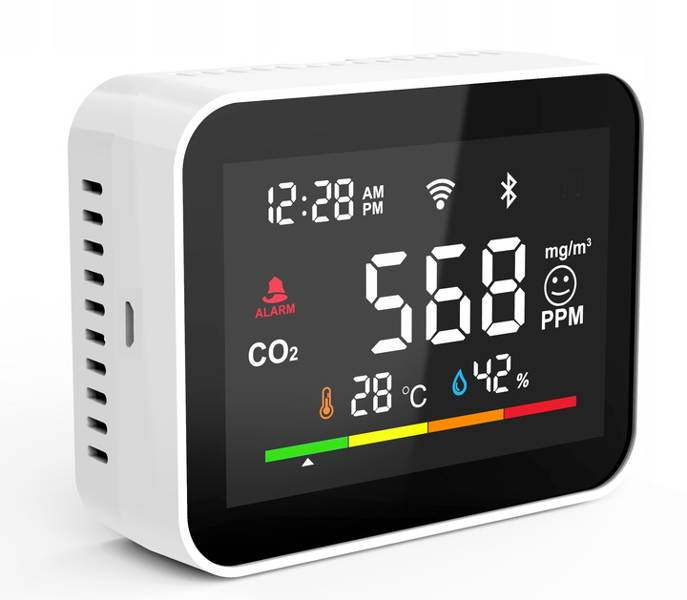 CZUJNIK MIERNIK CO2 DWUTLENKU WĘGLA WIFI TUYA CO2V1 | Sklep internetowy Tomito.pl