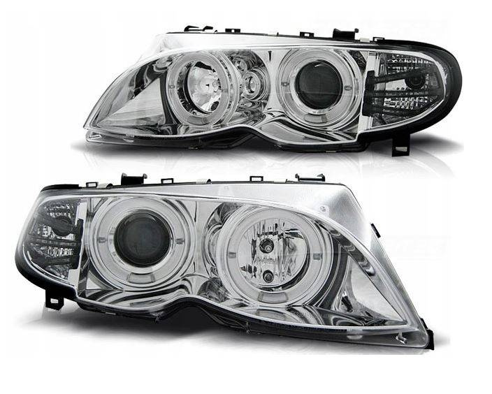 Lampy reflektory bmw e46 01-05 angel eyes chrome | Sklep internetowy Tomito.pl